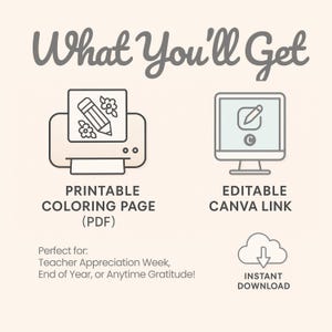 Teacher Appreciation Coloring Page: Printable Thank You Gift (canva ...