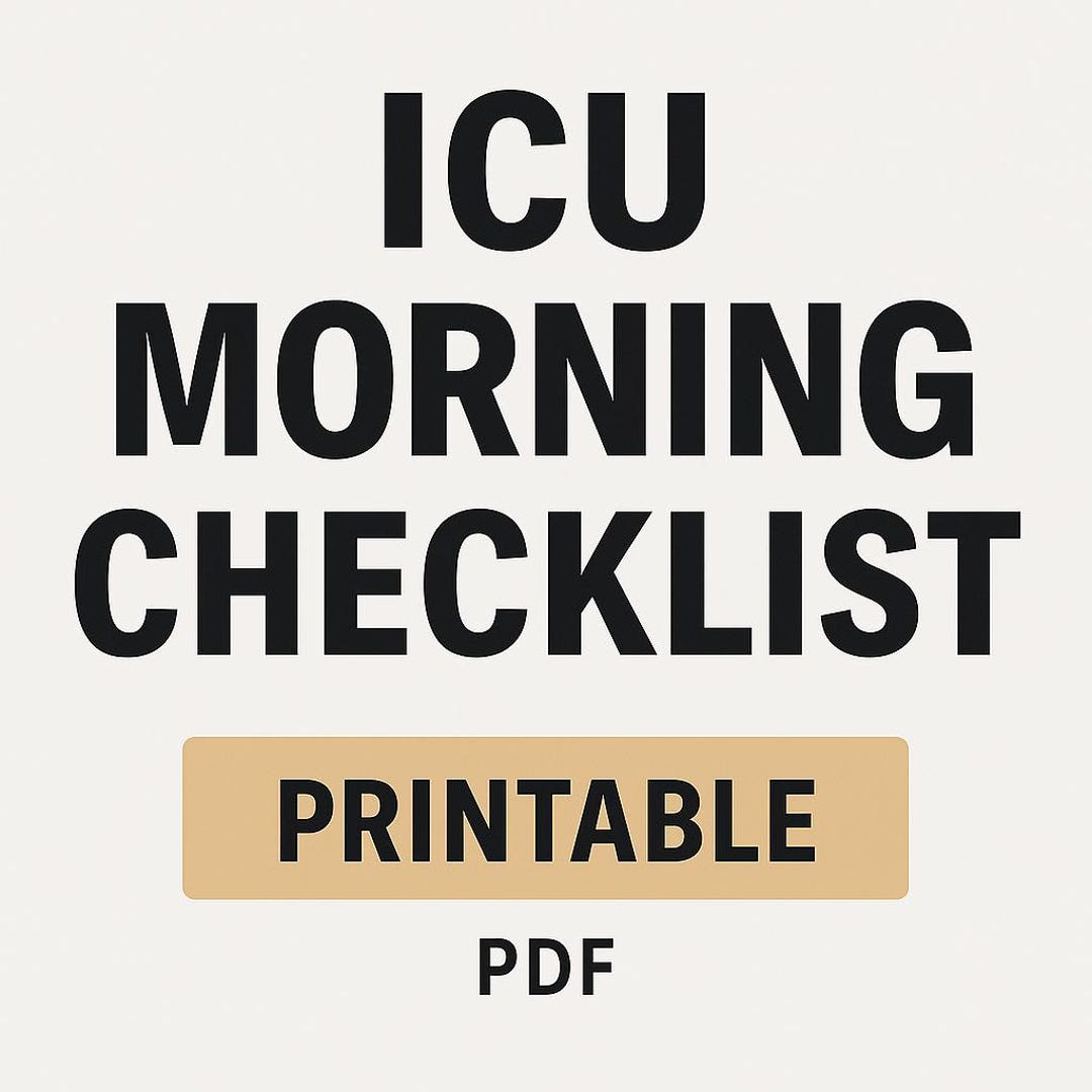 Icu_morning_checklist_printablepdf - Etsy
