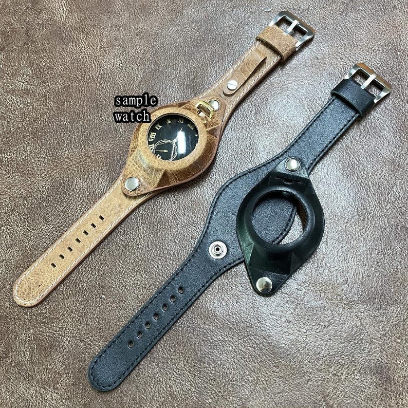Vintage Style Genuine Leather Pocket Watch Wrist Strap/band With Cover ...