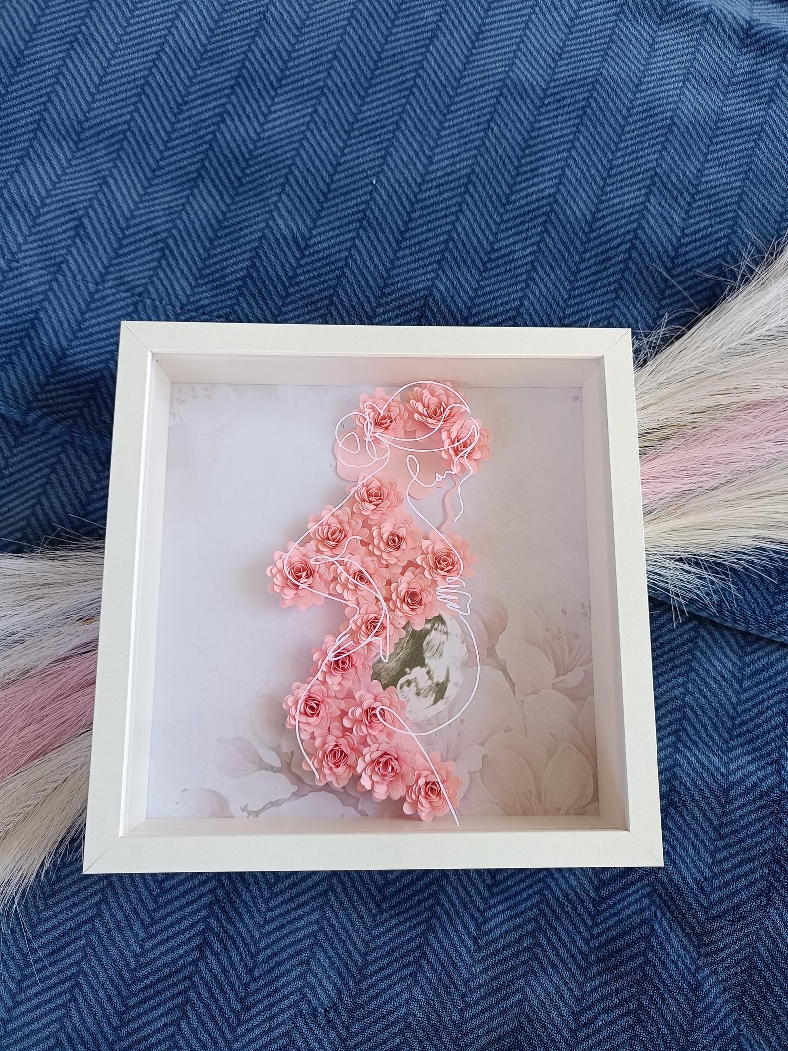 Baby Shadow Box, Pregnant Shadow Box, Picture Flower Frame, Flower ...