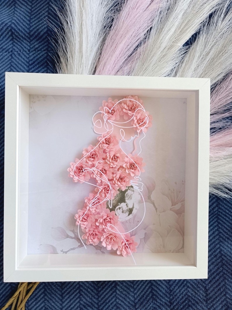 Baby Shadow Box, Pregnant Shadow Box, Picture Flower Frame, Flower ...