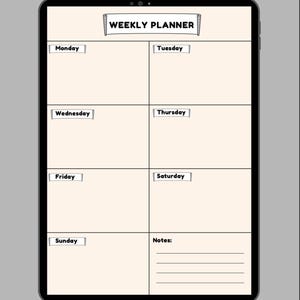Weekly Planner Printable - Simple One-page Weekly Schedule for Tasks ...