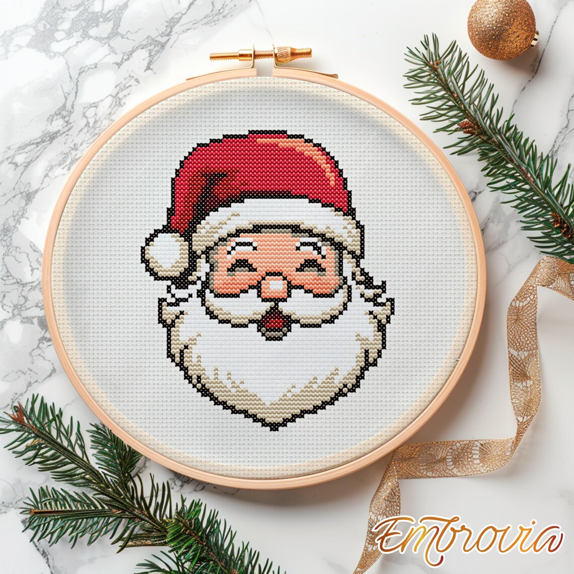 Santa Claus Cross Stitch Pattern – Jolly Christmas Embroidery PDF With ...