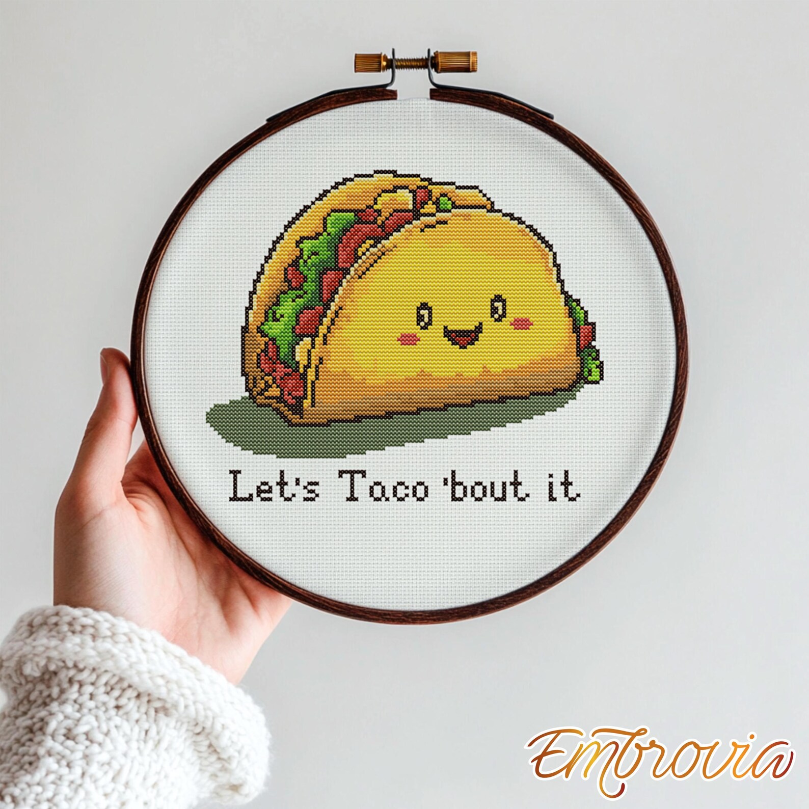 Funny Taco Cross Stitch Pattern – Kawaii Food Embroidery (PDF Download ...