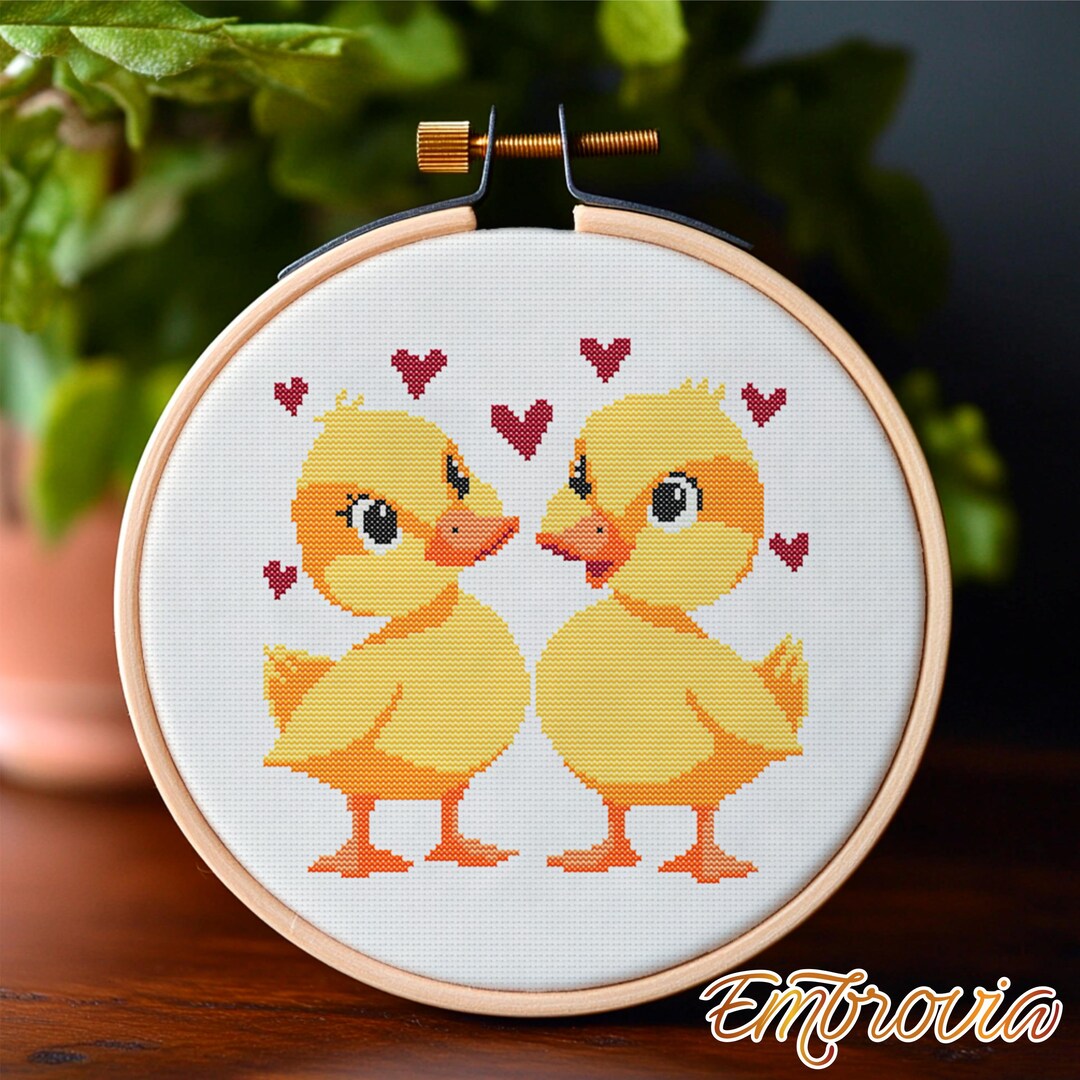 Kawaii Ducks Cross Stitch Pattern, Cute Friends Embroidery (PDF, SVG ...