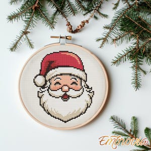 Santa Claus Cross Stitch Pattern – Jolly Christmas Embroidery PDF With ...