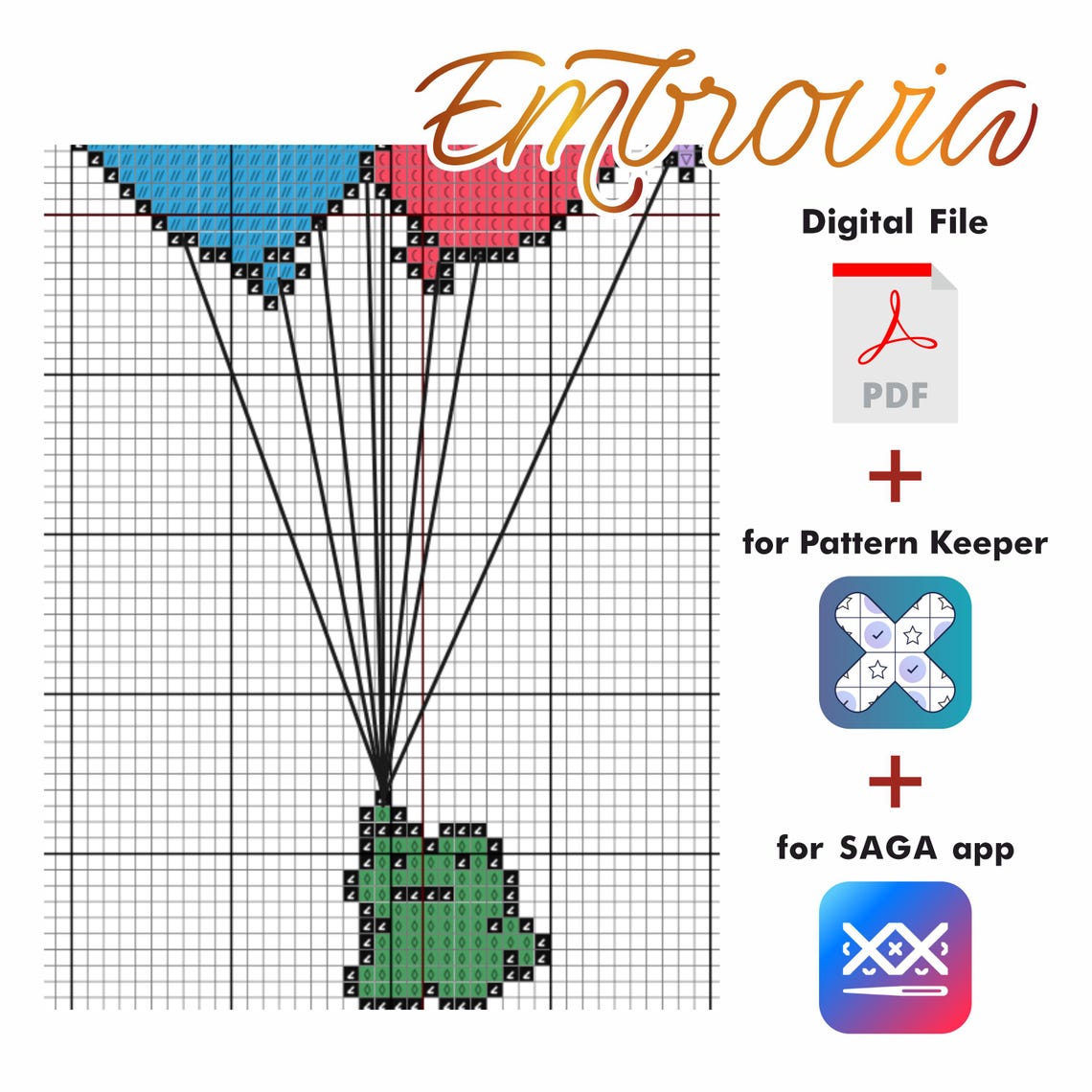 Lift-off Balloon Bouquet. Cheerful Party Balloons Cross Stitch Pattern ...