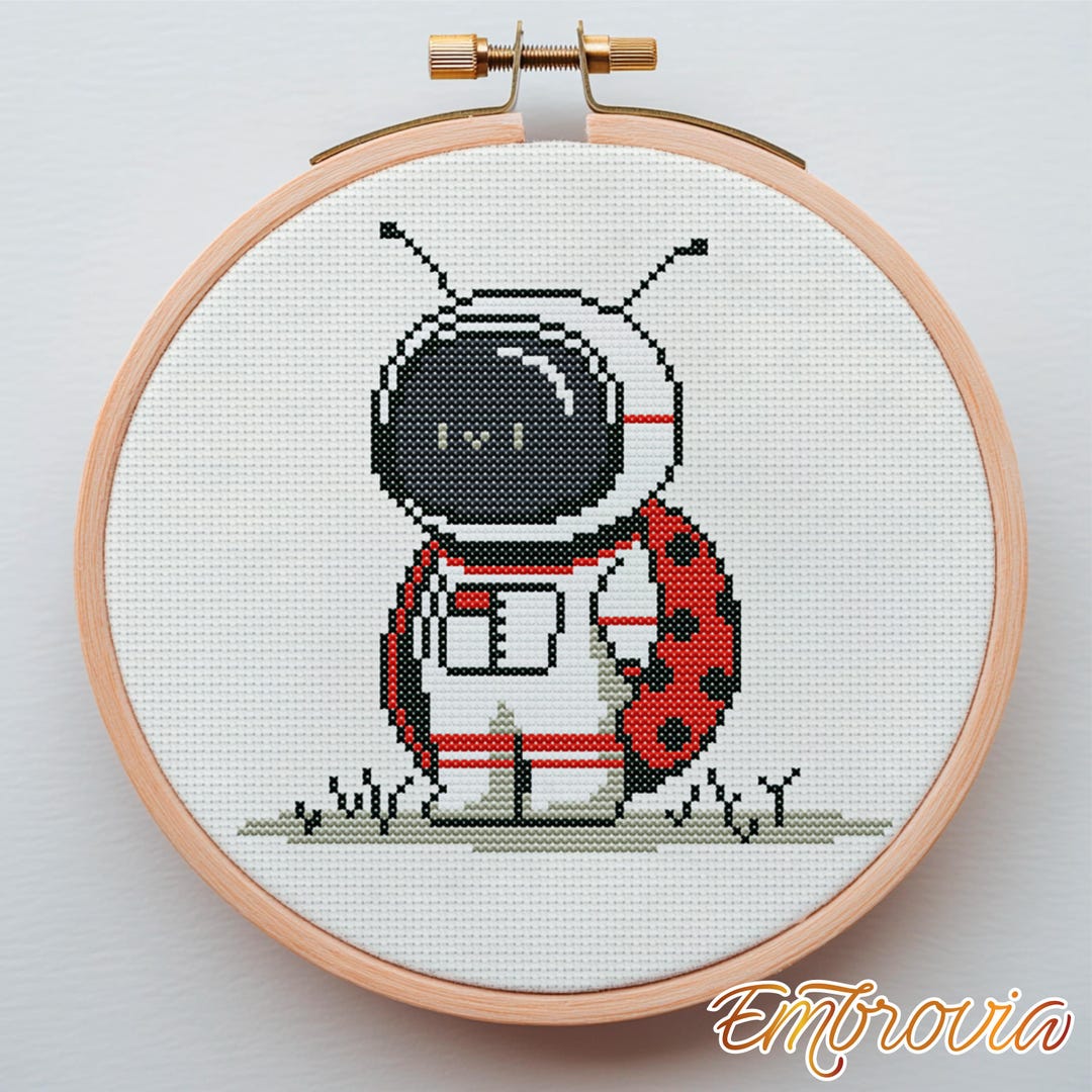 Ladybug Astronaut Buddy – Cute Cross Stitch Pattern PDF, Funny Space ...