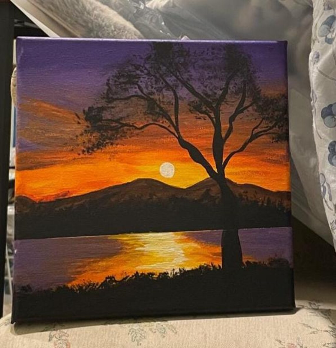 When the Time Stops – Original 8x8 Acrylic Painting on Stretched Canvas ...
