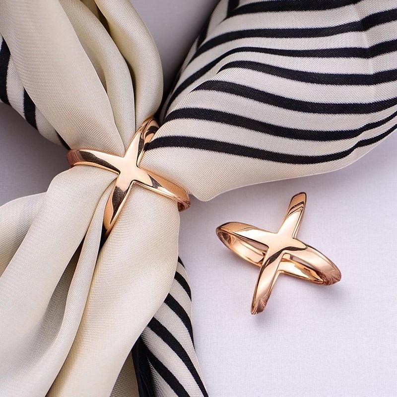 Elegant Gold Scarf Clip-ring,x-shaped Scarf Holder Buckle,fashionable ...