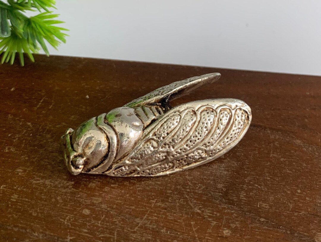 Vintage White Copper Carved Cicada Statue. Home Decoration - Etsy