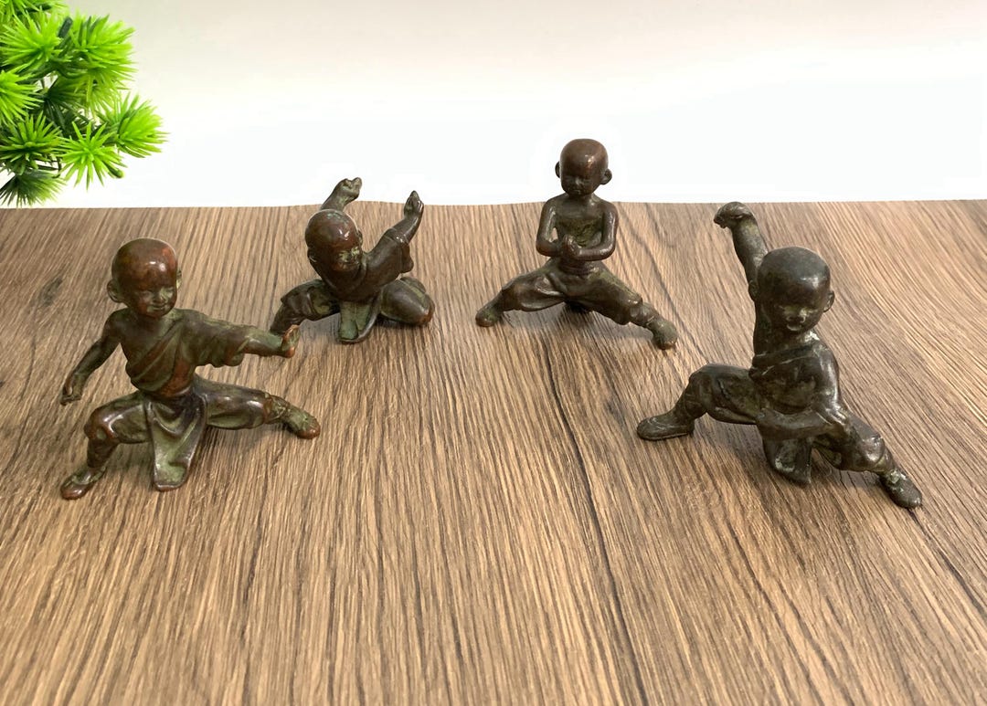 Vintage Bronze Carved Fourth Child Statue, Fengshui Statue - Etsy