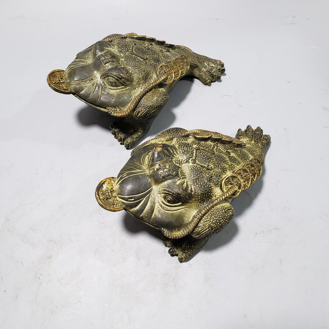 Vintage Brass Carved Toad Statue —fengshui Statue - Etsy