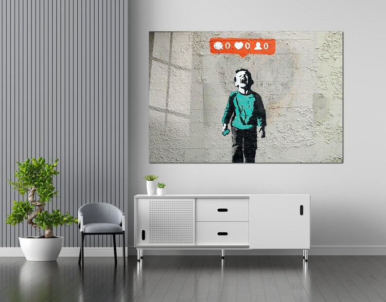 Banksy Kid Social Media Icon, Banksy Wall Art, Banksy Glass, Banksy ...