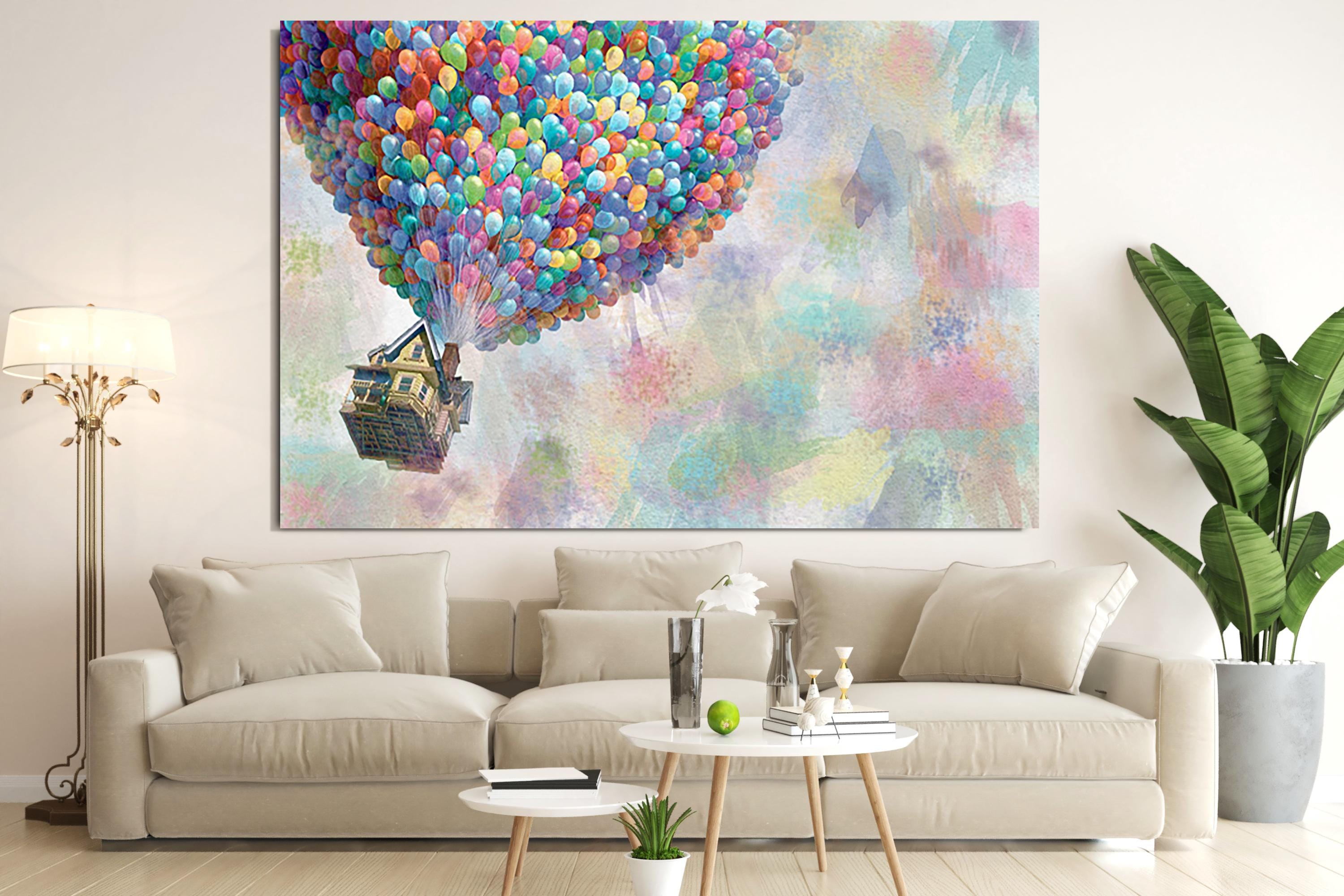 Up Pixar Balloon Wall Art, up Pixar Poster, Movie Poster, Canvas Wall ...