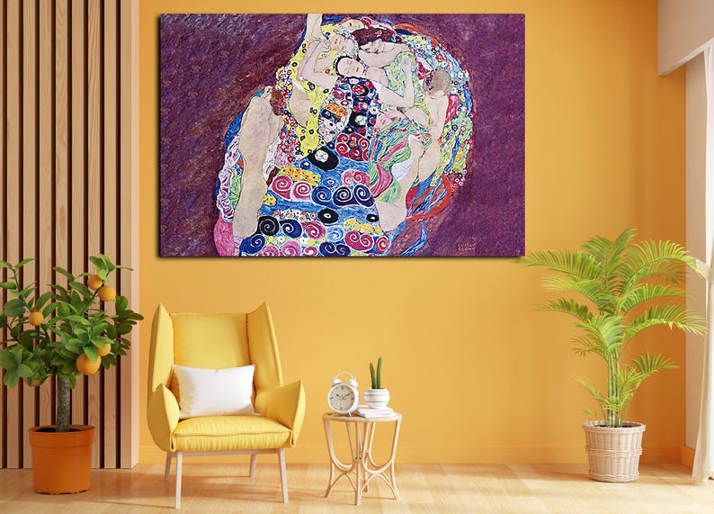 Gustav Klimt the Virgin, Surrealist Wall Art, Extra Large Wall Art ...
