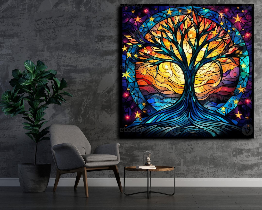 Abstract Tree of Life Wall Art, Tree of Life Wall Art, Extra Large Wall ...