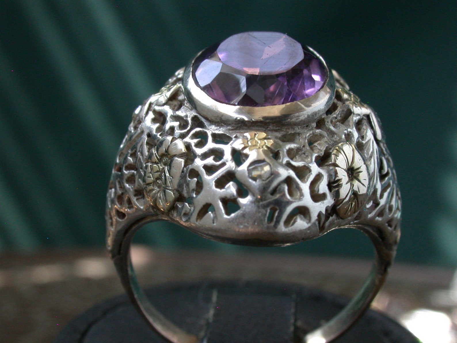 Vintage Antique Deco Victorian Edwardian 12k Gold Diamonds Amethyst ...