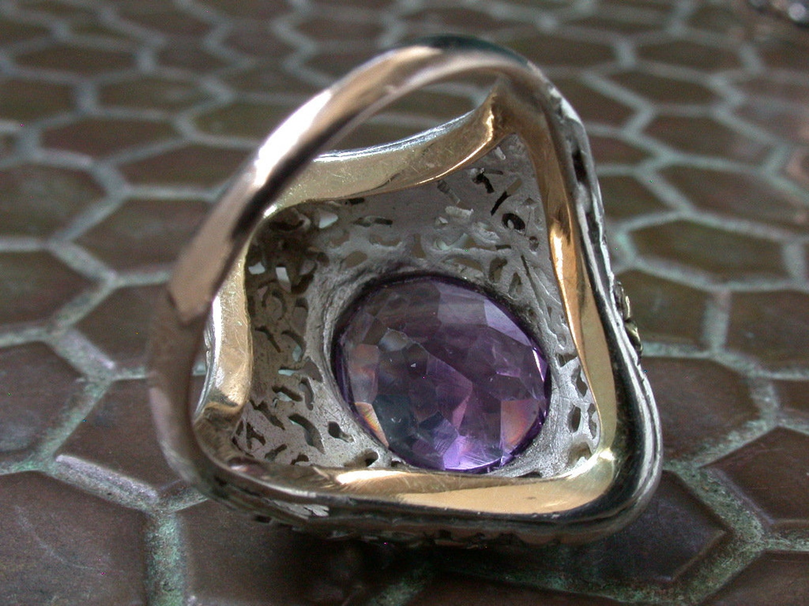 Vintage Antique Deco Victorian Edwardian 12k Gold Diamonds Amethyst ...