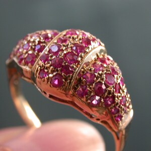 Antique Vintage Art Deco 18k Gold Rubi Lab Stones Ring (DDP Paid by Me ...