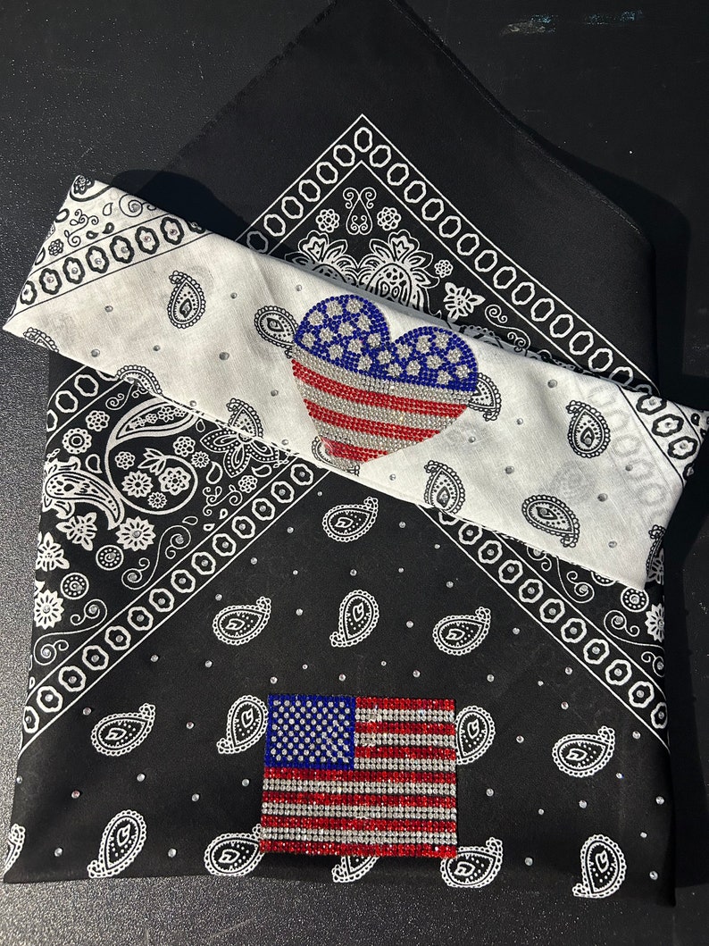 Rhinestone American Flag Bandana | Stars and Stripes | 4th of July ...
