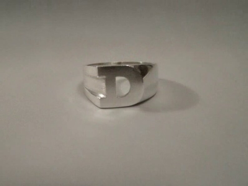 Initial D Ring Sterling Silver - Etsy