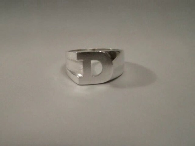 Initial D Ring Sterling Silver - Etsy