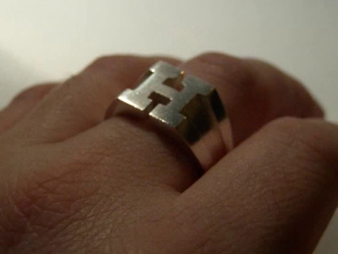 Buy Initial H Ring Sterling Silver Online in India - Etsy