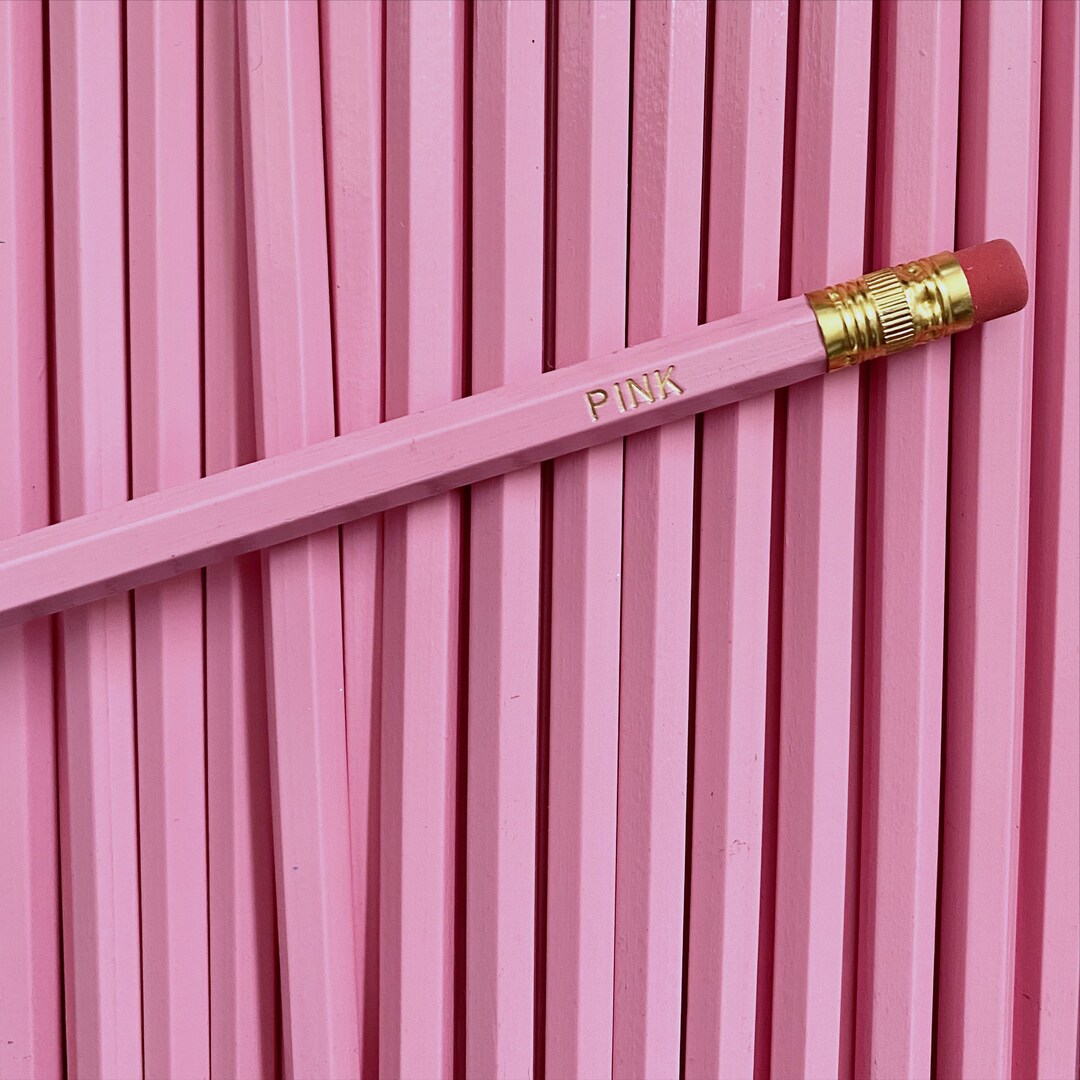 PINK Custom Pencils - Set of 5 - the Perfect PINK Pencil - Etsy