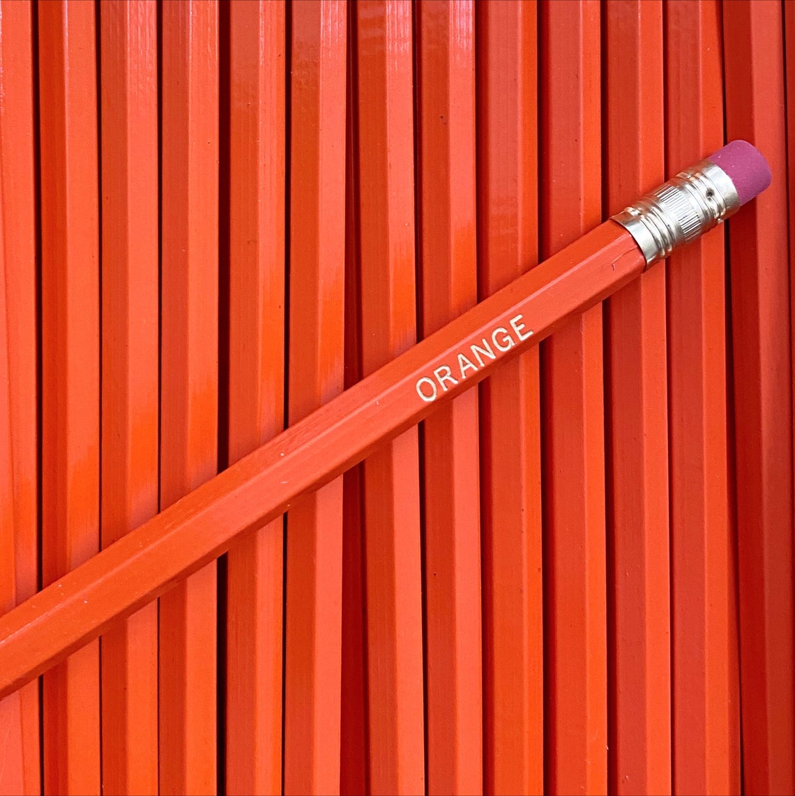 ORANGE Custom Pencils - Set of 5 - the Perfect ORANGE Pencil - Etsy