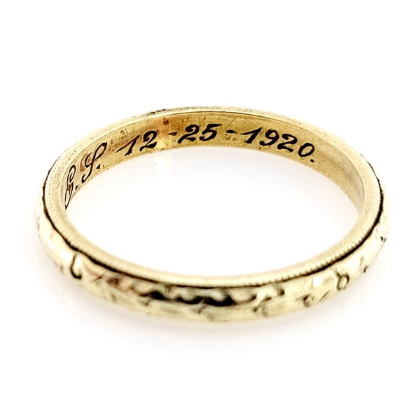 Antique Engraved Wedding Ring - Etsy