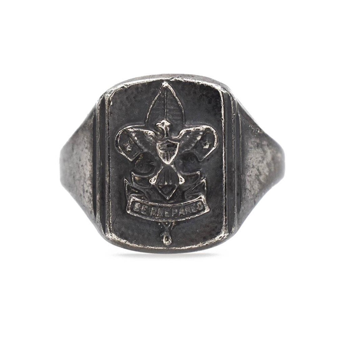 Vintage Boy Scout Signet Ring Silver - Etsy