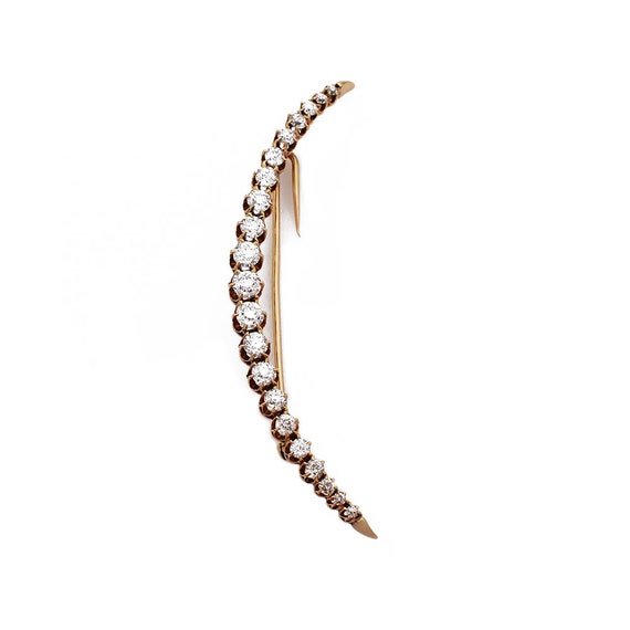 Victorian Revival crescent moon faux pearl filigree o… - Gem