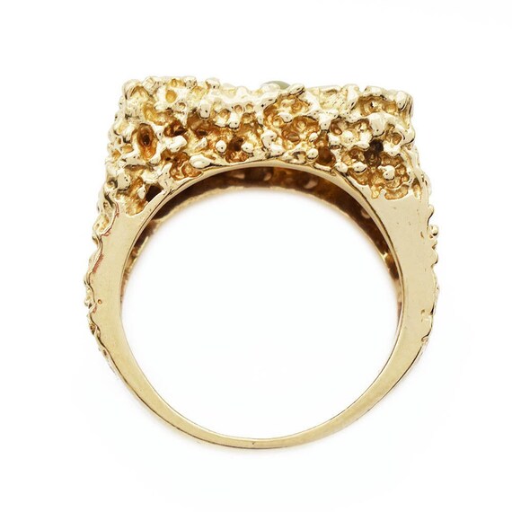 Chrysoberyl Diamond Gold Nugget Ring - Gem