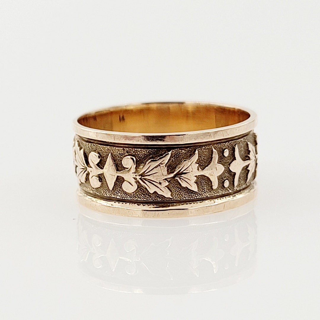 Victorian Gold Wedding Band Ring - Etsy