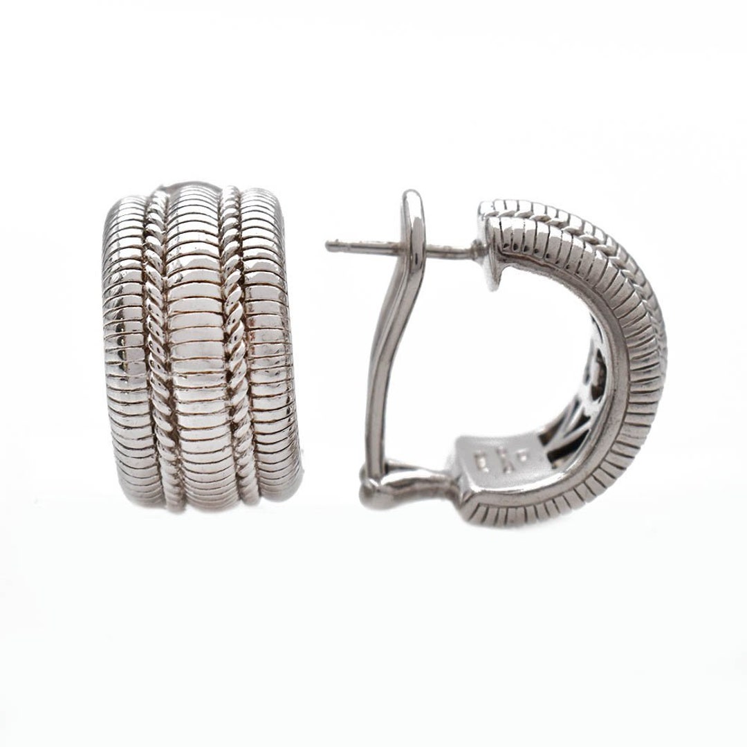 Judith Ripka Half Hoop Earrings, Omega Backs, Wide, Vintage, Estate - Etsy