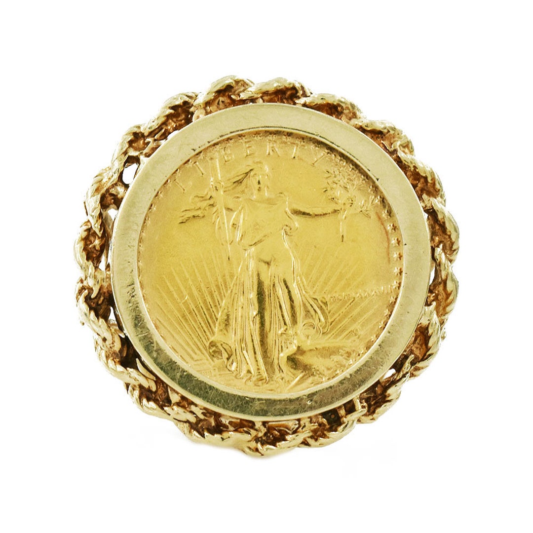 5 Dollar Liberty Coin Ring Gold, Vintage, Estate, Lady, American Eagle ...