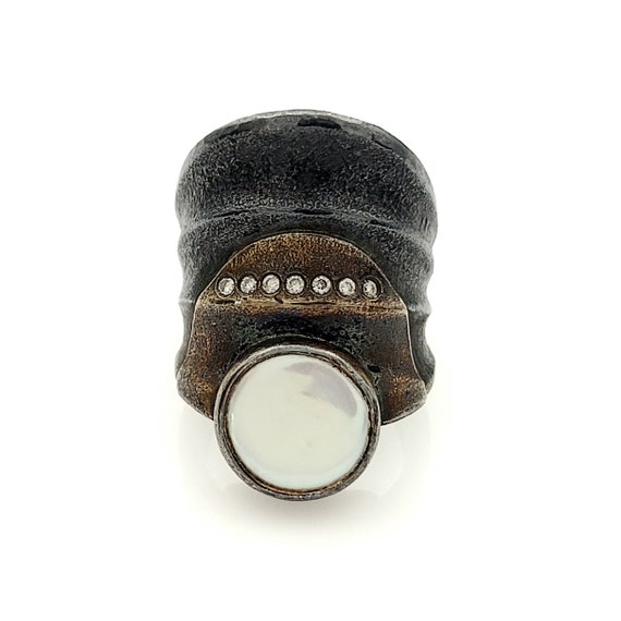 Atelier Zobel Oxidized Sterling Silver Coin Pearl Dia… - Gem