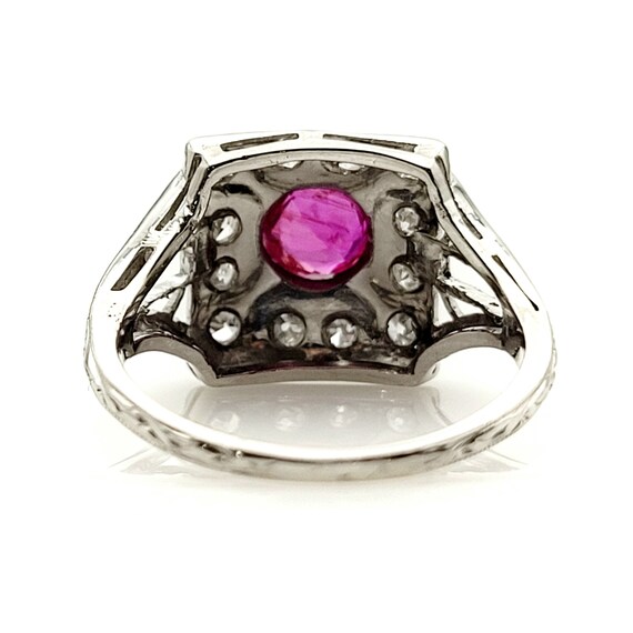 No Heat Ruby Diamond Ring, Untreated, Platinum, Vinta… - Gem