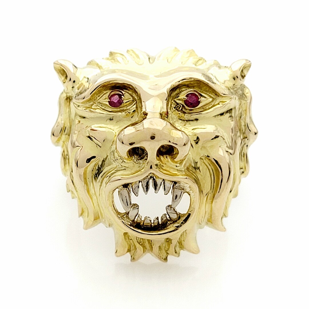 HACO Monster Face Ruby Eyes Ring - Etsy
