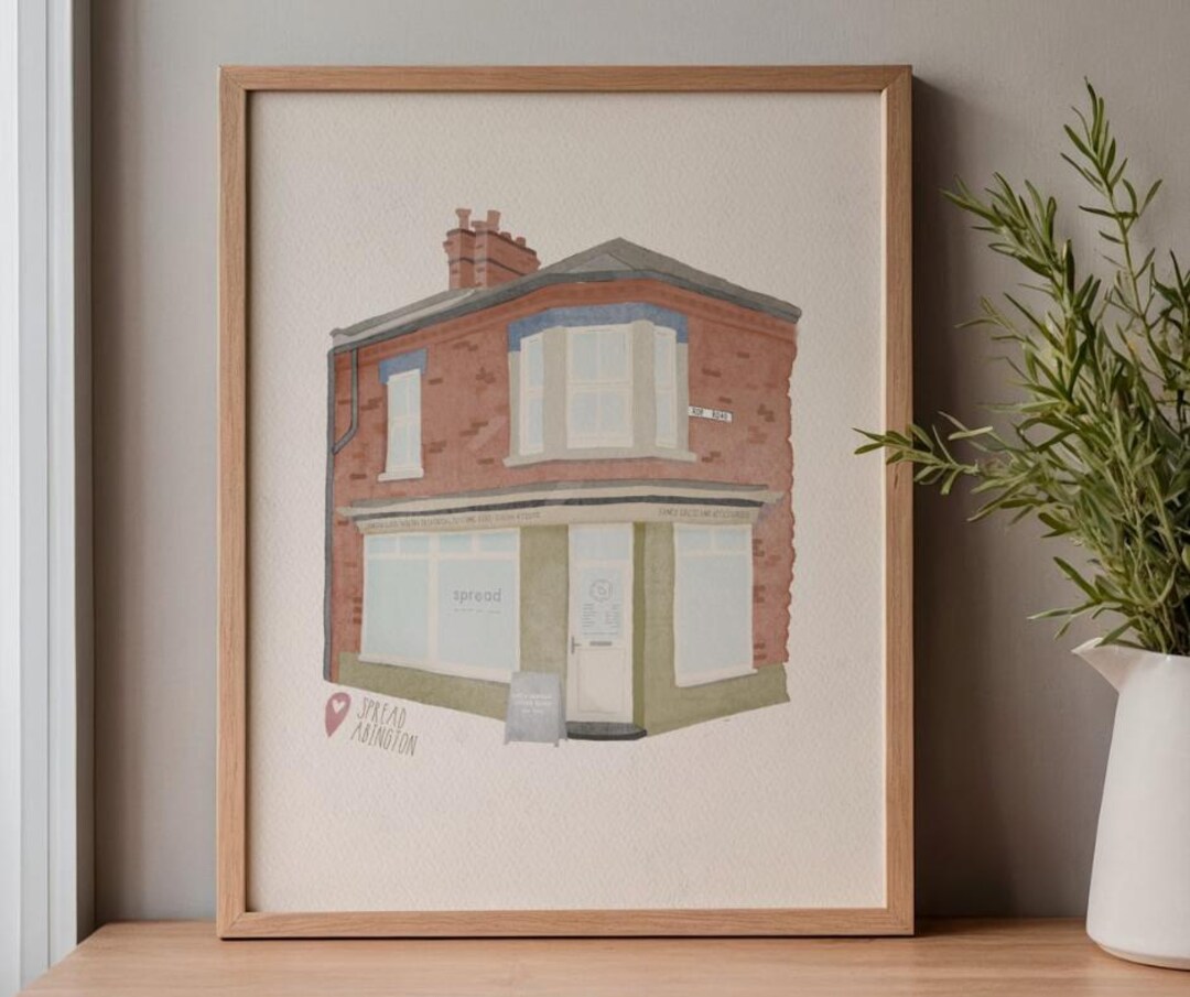 Custom Illustrated Building Portrait | Meaningful Place Art Print - Etsy