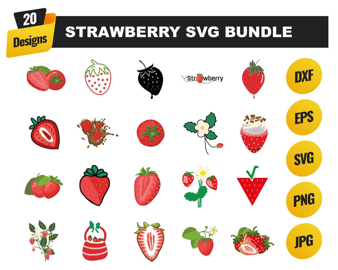 Strawberry Svg Bundle, Strawberry Png, Strawberry Clipart, Strawberry ...