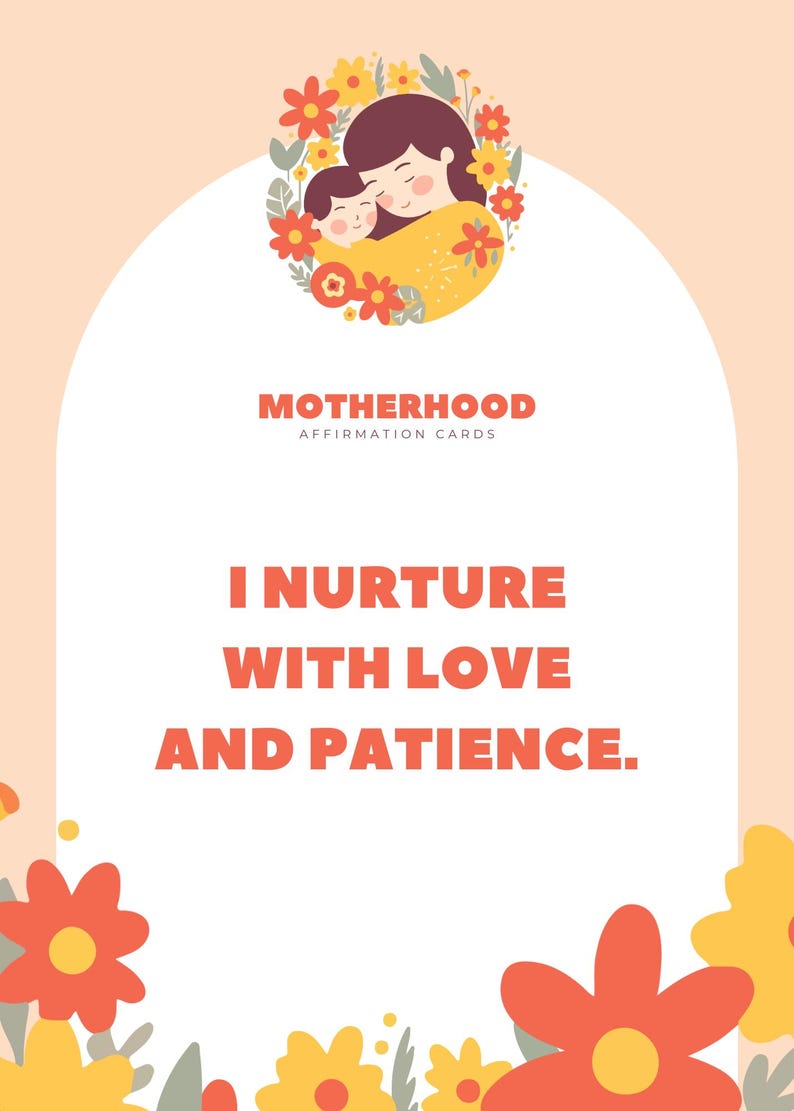Motherhood Affirmation Cards, Mom Mindfulness, Positive Motherhood ...