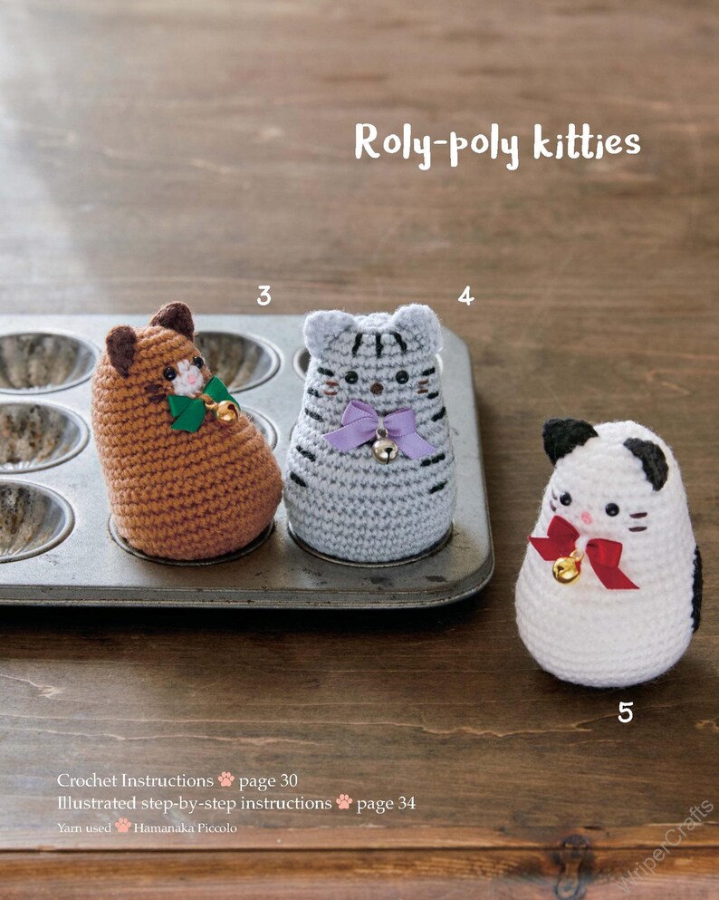 Beginner AMIGURUMI CATS Pattern - Crochet Sweet Kitties the Japanese ...