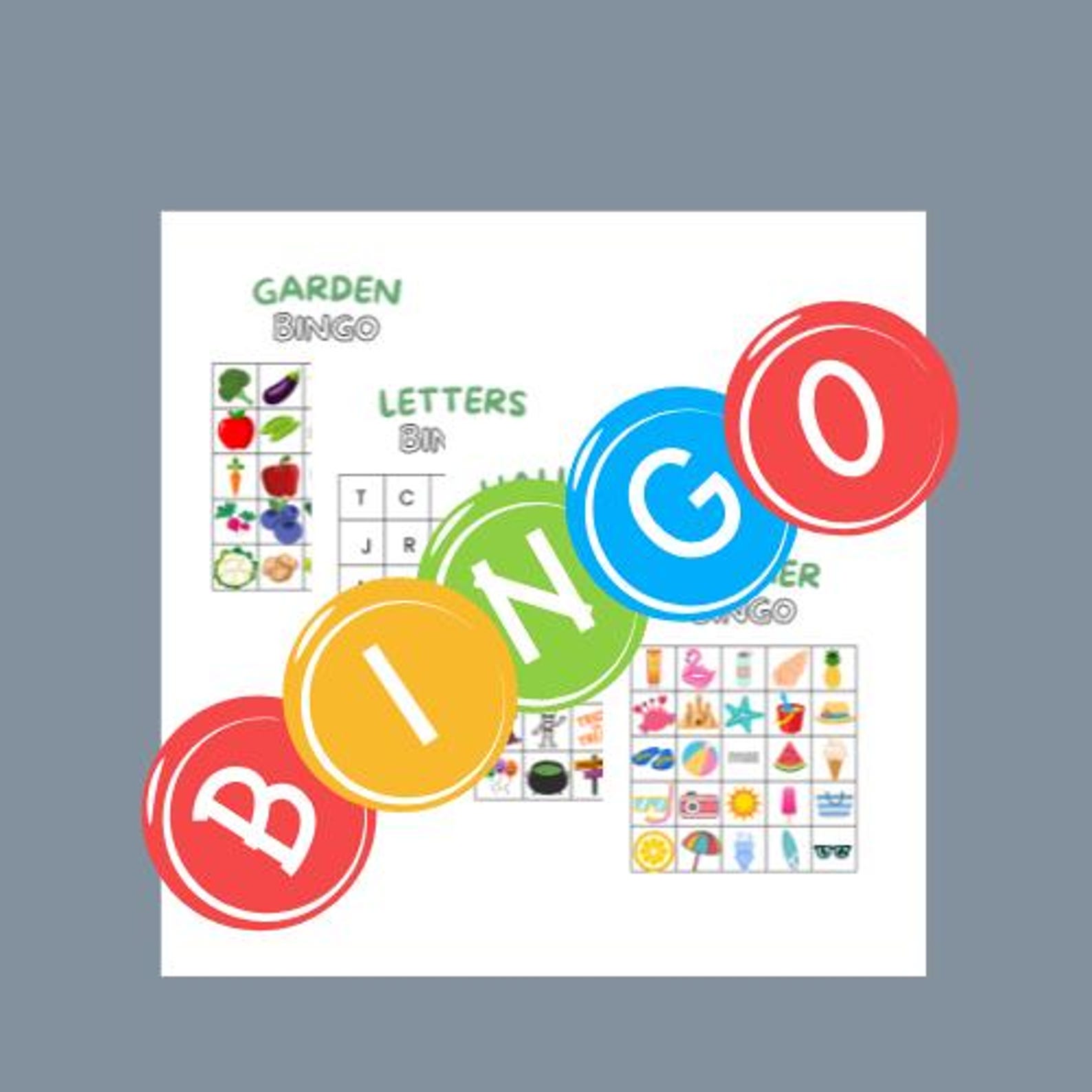 Bingo Printable Game for Kids | 12 Different Themes | Activity Game for ...