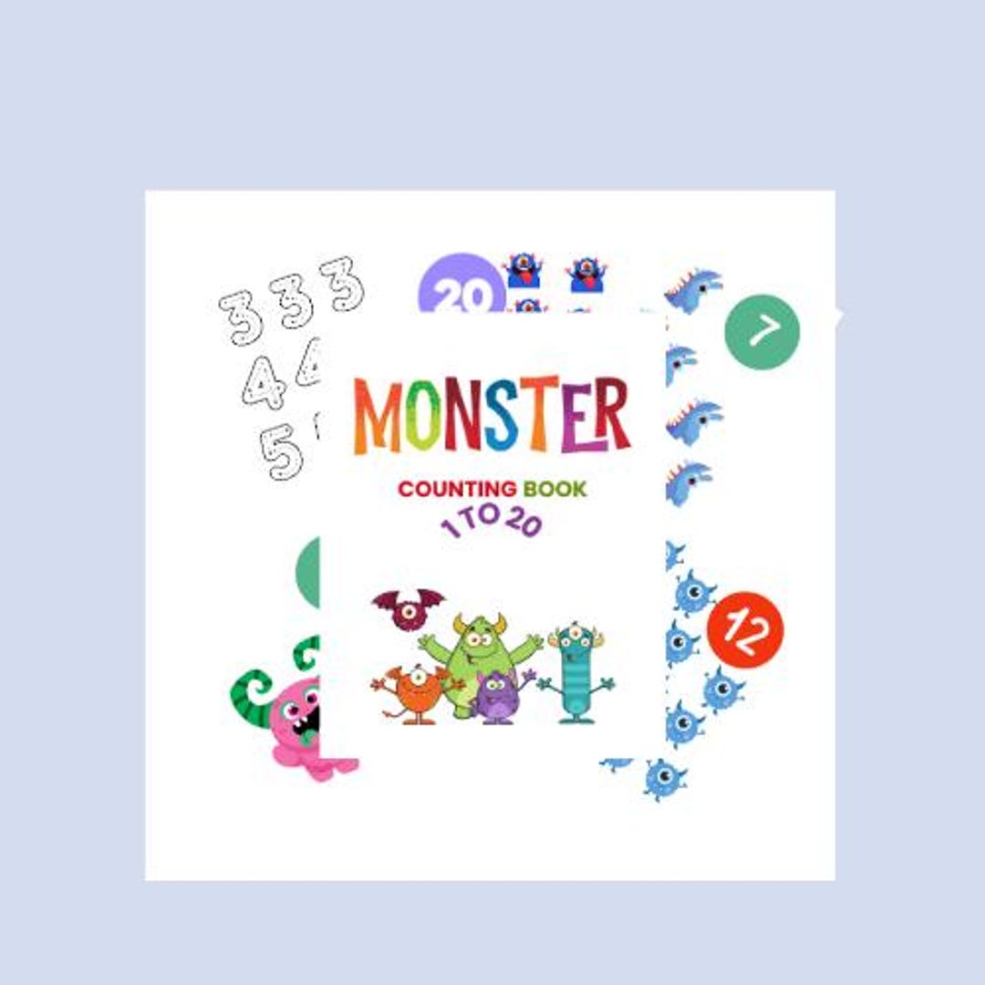 Monster Numbers (1-20) Worksheets for Kids | Numbers and Counting ...