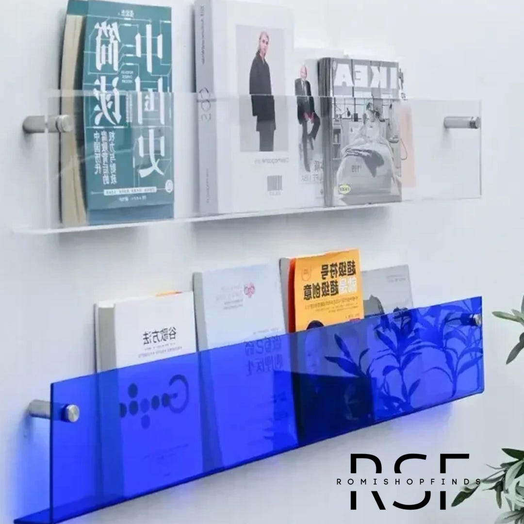 Color Acrylic Brochure Holder Wall, Mount Magazine Rack, Pamphlet Stand ...