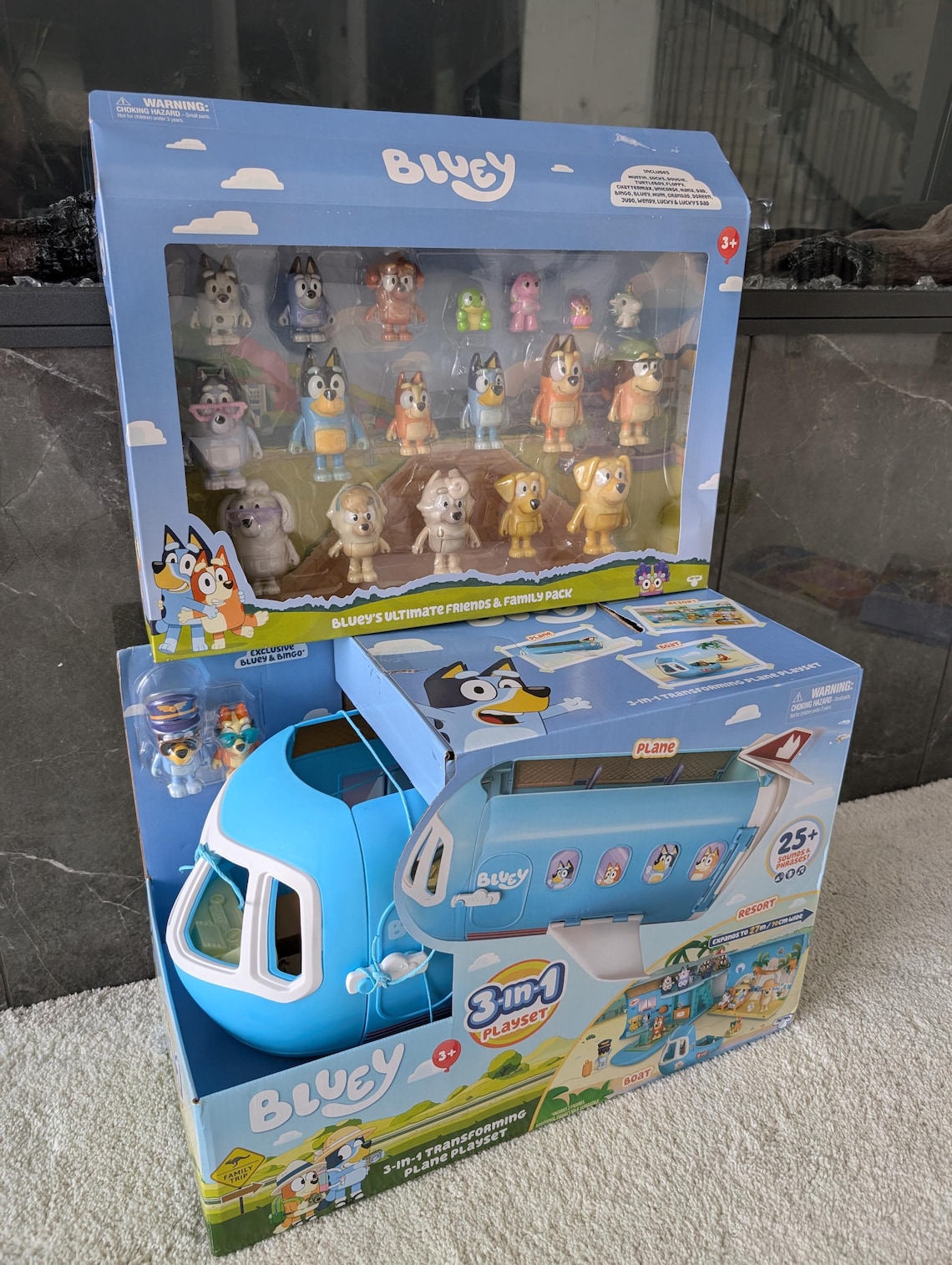 Bluey 3 in 1 Transforming Plane Playset With Bluey's Ultimate Friends ...