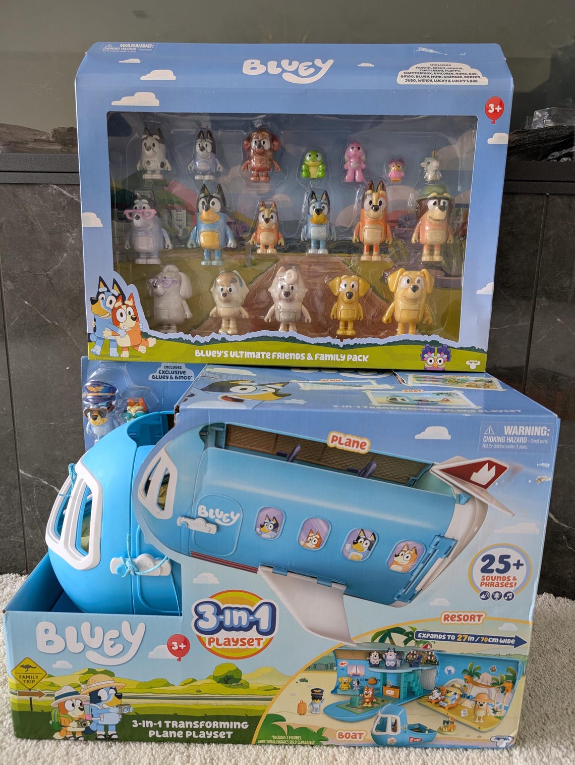 Bluey 3 in 1 Transforming Plane Playset With Bluey's Ultimate Friends ...