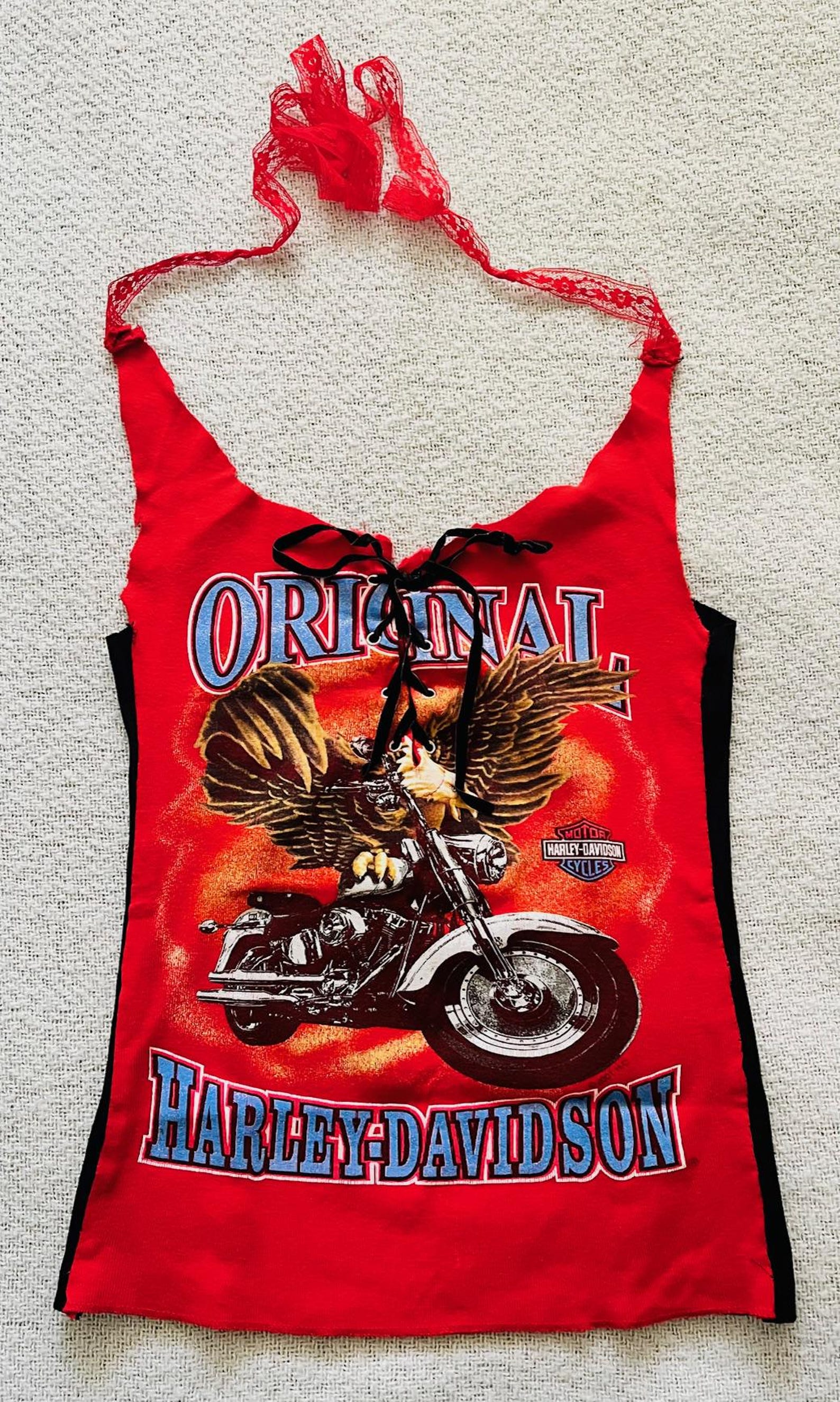 Upcycled Harley Davidson Halter Top - Etsy